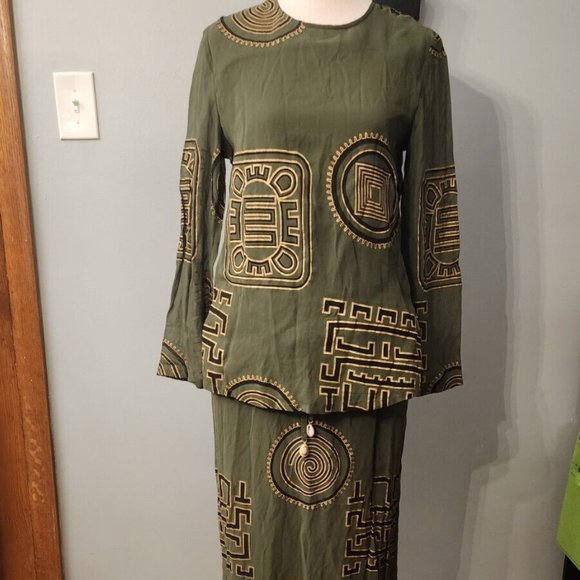 Ashro | Skirts | Ashro Straight Long Skirt Tunic Suit Hobo Ethnic Style ...